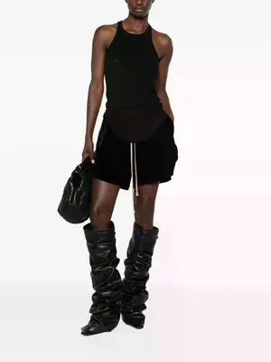 Rick Owens Ribbed Curved-hem Tank Top - Black