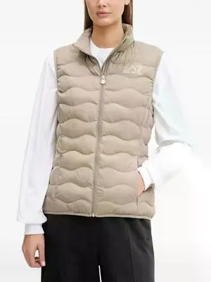 EA7 Quilted Logo-print Gilet