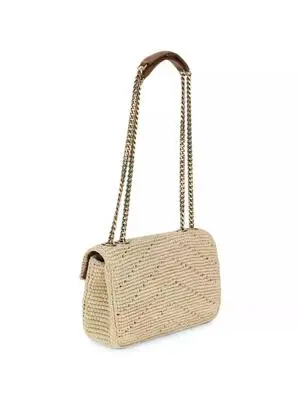 Saint Laurent Loulou Raffia Shoulder Bag