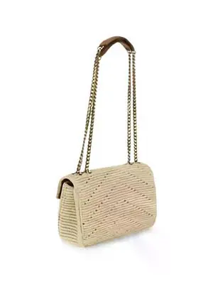 Saint Laurent Loulou Raffia Shoulder Bag
