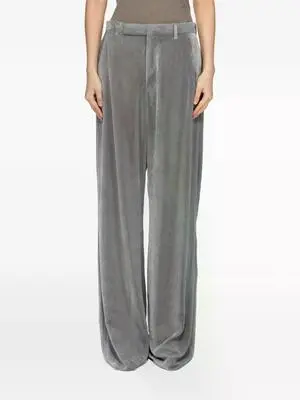 Rick Owens Tailored Wide-leg Velvet Trousers - Grey