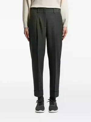 Peserico Pleated Turn-up Trousers - Grey
