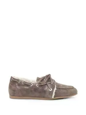 Peserico Faux-fur-lined Suede Loafers - Brown