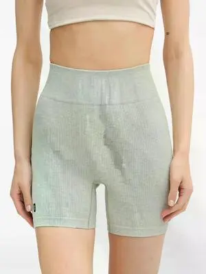 On Ribbed-knit High Wasted Shorts - Green