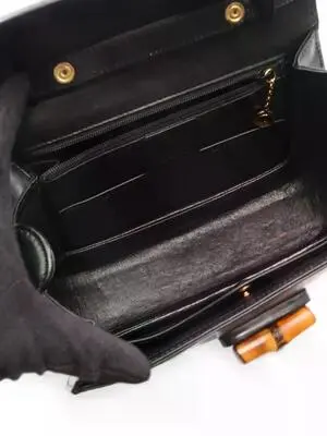 Gucci 2000s Bamboo Handle Leather Tote Bag