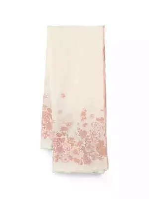 TWINSET Floral-print Frayed Scarf - Neutrals