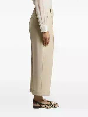 Peserico Pleat-detail Trousers With Chain-link Trim - Neutrals