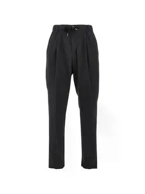 Herno Pleated Drawstring Trousers - Black