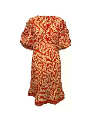 Diane Von Furstenberg Fisher Leaf-print Mini Dress