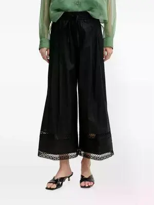 TWINSET Lace-trim Wide-leg Cropped Trousers