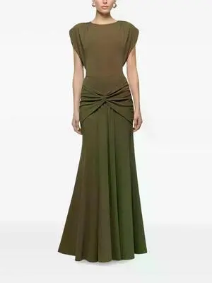 Roland Mouret Petal Drape-sleeve Top - Green