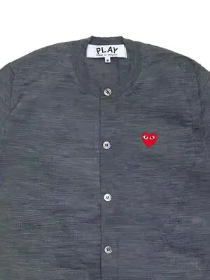Play Comme Des Garcon Logo Heart-patch Short-sleeve Cardigan