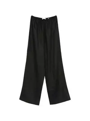 DÔEN Lavon Wide-leg Linen Trousers - Black