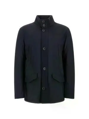 Herno Sub-zero Button-fastening High-neck Coat - Blue