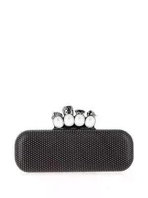 Alexander McQueen Skull Knuckle Studded Clutch Bag