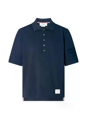 Thom Browne 4-bar Ottoman Polo Shirt - Blue
