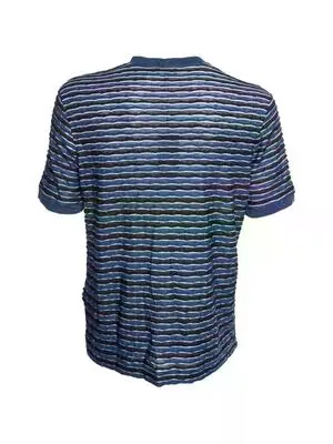 Giorgio Armani Striped-pattern T-shirt - Blue