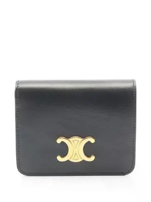 Celine 2010s Triomphe Compact Bi-fold Wallet - Black