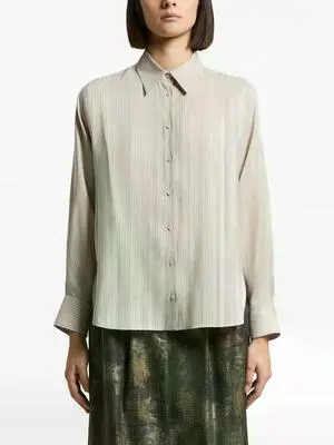 Peserico Striped Long-sleeved Shirt - Neutrals
