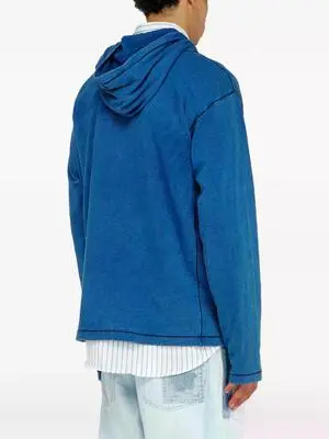 DIESEL® Hooded Long-sleeve T-shirt With Shadow-effect Patches