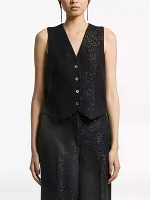Peserico Sequin-embellished Waistcoat - Black