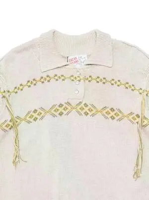 OSCAR OUYANG Fair Isle Short-sleeve Polo Shirt