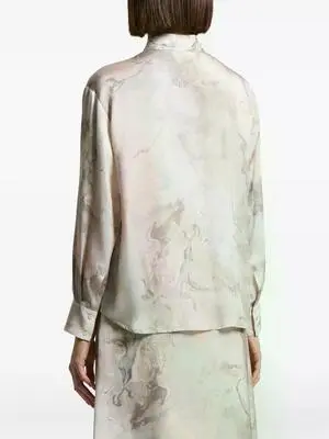 Peserico Abstract-print Long-sleeved Shirt
