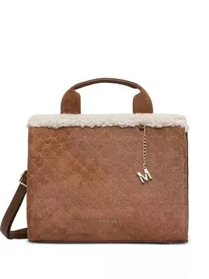 MORGAN Monogram-quilted Shearling-trim Tote Bag - Brown