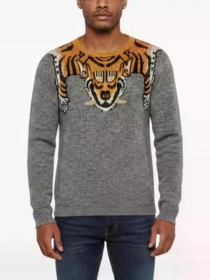 Gucci Tiger Print Crew Neck Sweater