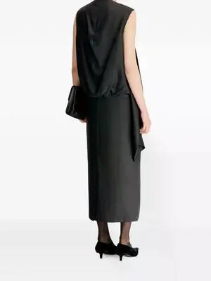 Loulou De Saison Izia Draped-detailing Midi Dress