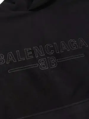 Balenciaga Logo Embroidered Fleece Hoodie