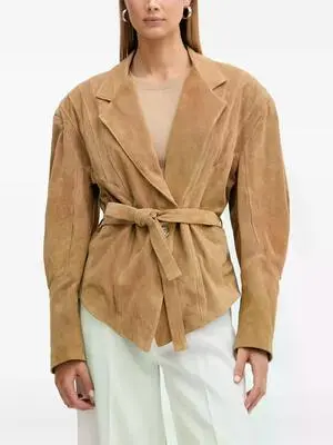 VICOLO Belted Suede Blazer