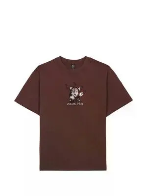 BRAIN DEAD Time Is Nigh Graphic-print Cotton T-shirt - Brown