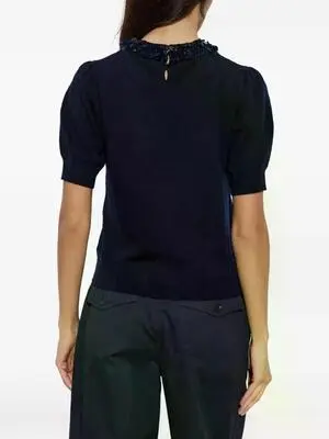 Ulla Johnson Sequin-embellished Puff-sleeve T-shirt