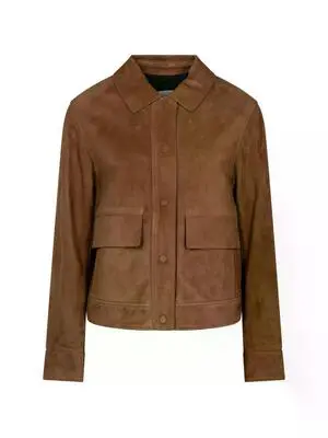 YVES SALOMON Suede Flap-pocket Jacket - Brown