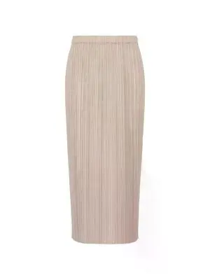 Issey Miyake Pleated Midi Skirt - Neutrals