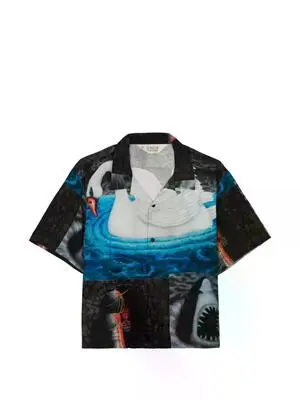 BRAIN DEAD Graphic Print Short Sleeve Shirt