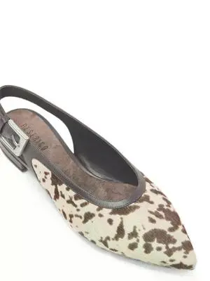 Peserico Cow-print Slingback Pumps
