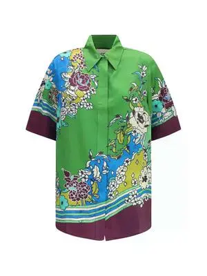ALEMAIS Silk Floral Print Shirt