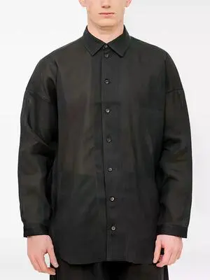 JAN JAN VAN ESSCHE Sheer-twill Loose-fit Shirt - Black