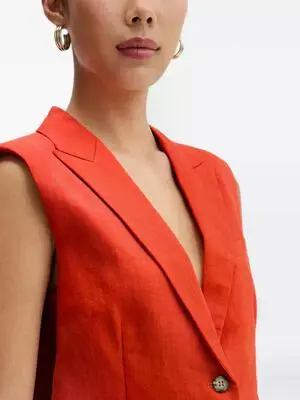 VICOLO Padded-shoulder Notched-lapels Vest