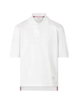 Thom Browne Jersey Ottoman 4-bar Polo Shirt - White