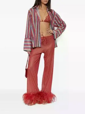 Oseree Lumière Striped Lurex-thread Shirt