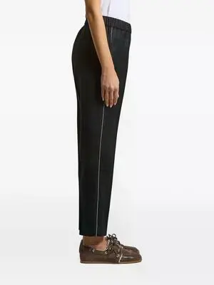 Peserico Check-pattern Stripe-detail Trousers - Blue