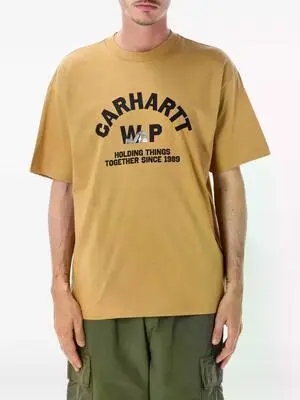 Carhartt Work In Progress Column Logo-print Short-sleeve T-shirt - Yellow