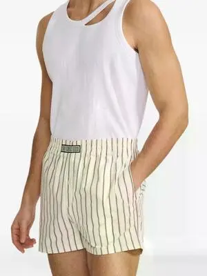 LGN LOUIS GABRIEL NOUCHI Pinstripe-print Cotton Shorts