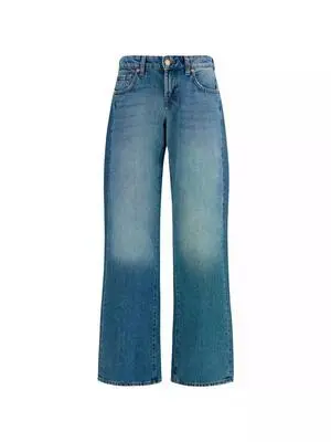 7 For All Mankind Low-rise Straight-leg Jeans - Blue