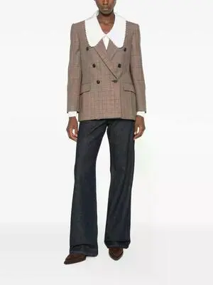 Chloé Double-breasted Checked Wool Blazer
