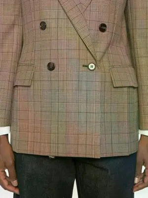 Chloé Double-breasted Checked Wool Blazer