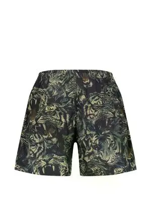 PLEIN SPORT Tiger-print Drawstring Swim Shorts